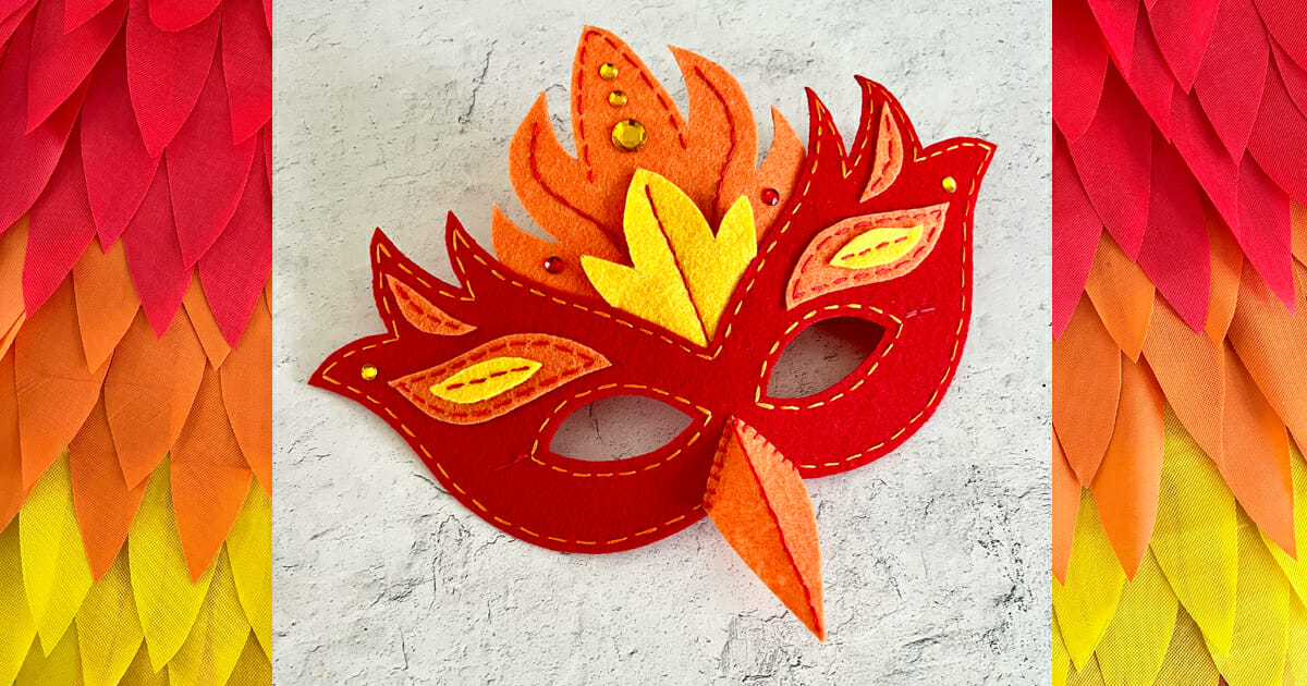 DIY Felt Phoenix Mask - Crafting Cheerfully