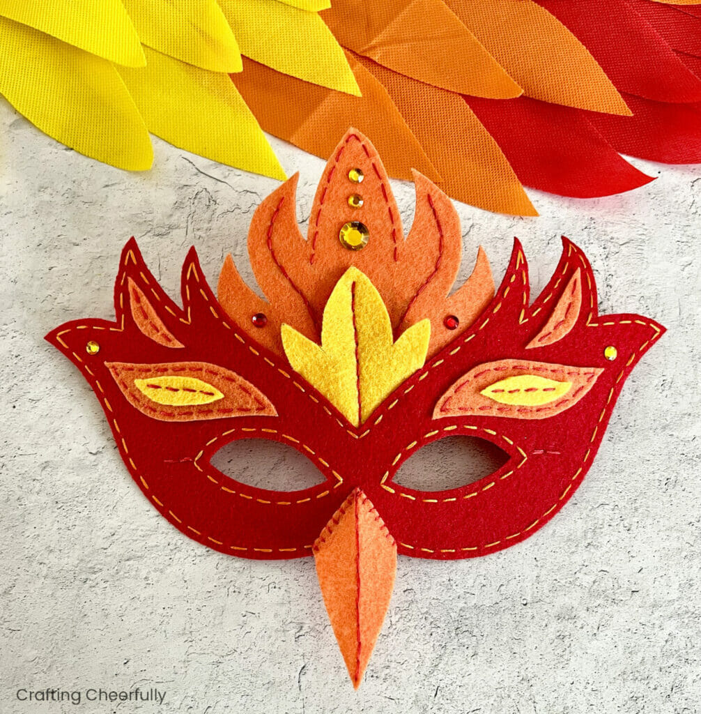 DIY Felt Phoenix Mask - Crafting Cheerfully