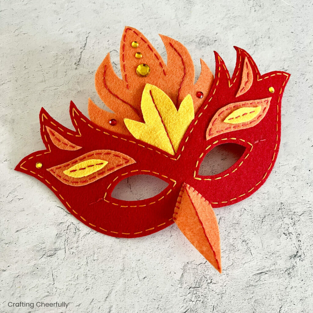 DIY Felt Phoenix Mask - Crafting Cheerfully