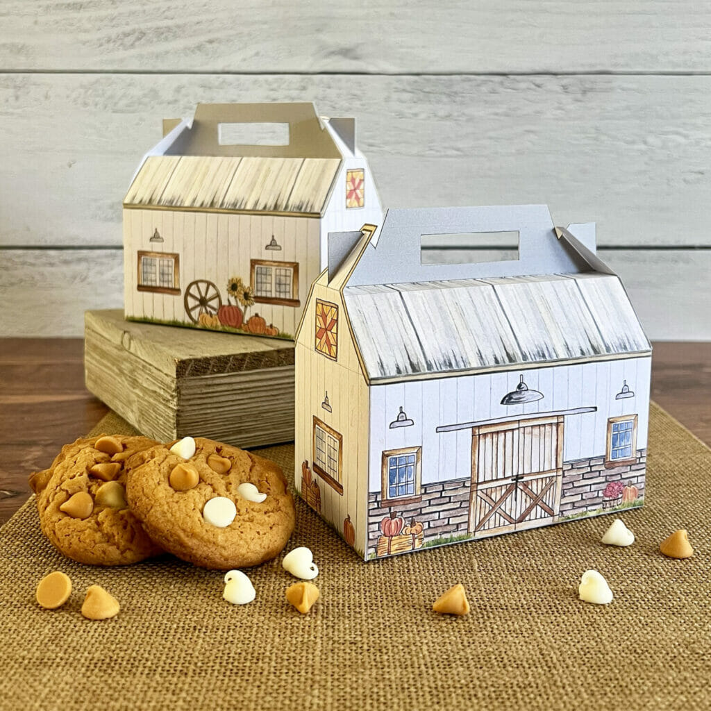 Printable Fall Barn Treat Box - Crafting Cheerfully