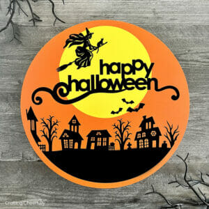 DIY Flying Witch Wooden Halloween Sign - Crafting Cheerfully