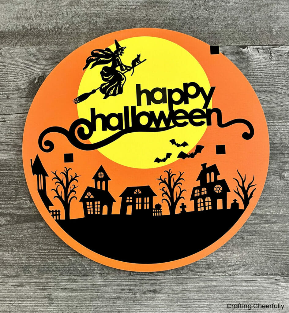 DIY Flying Witch Wooden Halloween Sign - Crafting Cheerfully