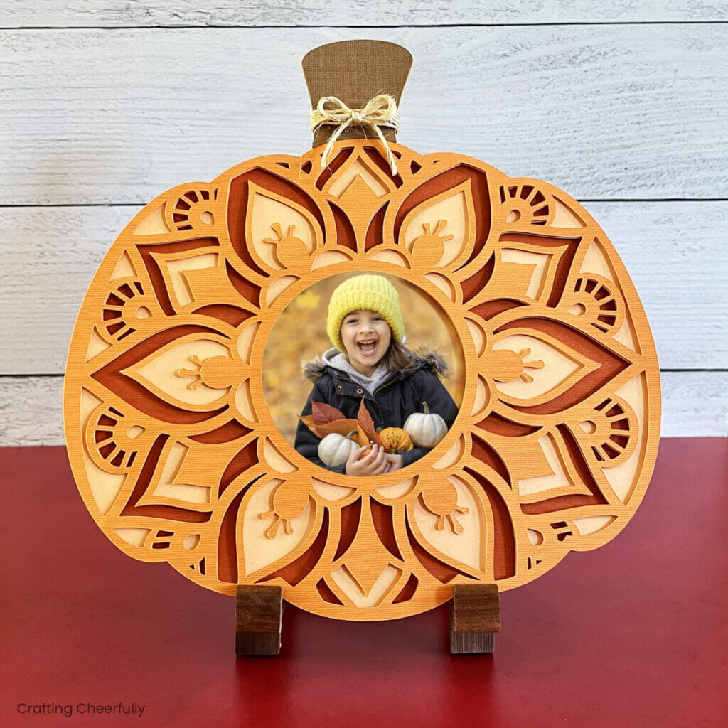 Layered Paper Pumpkin Frame - Crafting Cheerfully