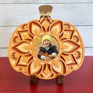 Layered Paper Pumpkin Frame - Crafting Cheerfully