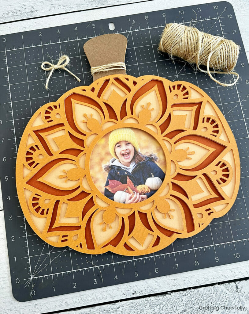 Layered Paper Pumpkin Frame - Crafting Cheerfully