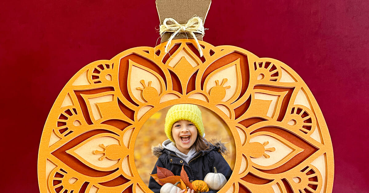 Layered Paper Pumpkin Frame - Crafting Cheerfully