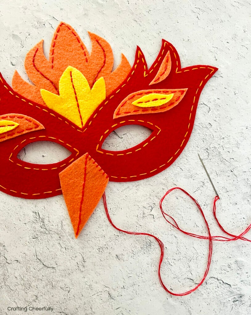 DIY Felt Phoenix Mask - Crafting Cheerfully