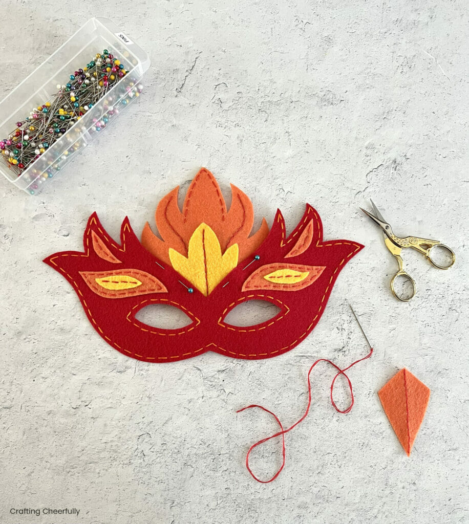 DIY Felt Phoenix Mask - Crafting Cheerfully