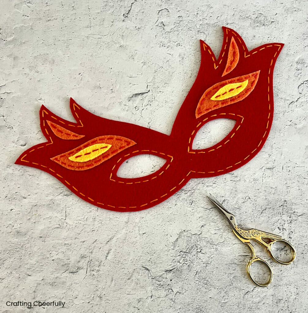 DIY Felt Phoenix Mask - Crafting Cheerfully