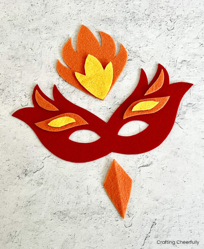 DIY Felt Phoenix Mask - Crafting Cheerfully