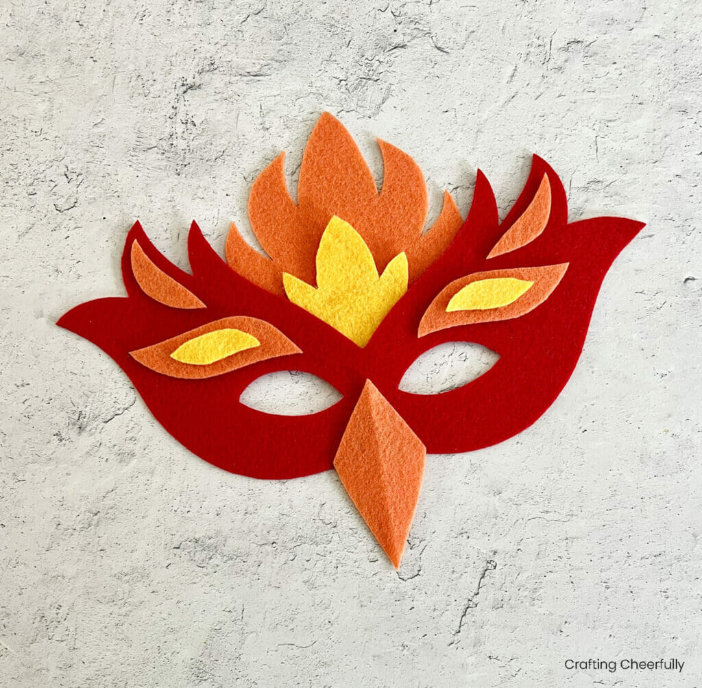 DIY Felt Phoenix Mask - Crafting Cheerfully