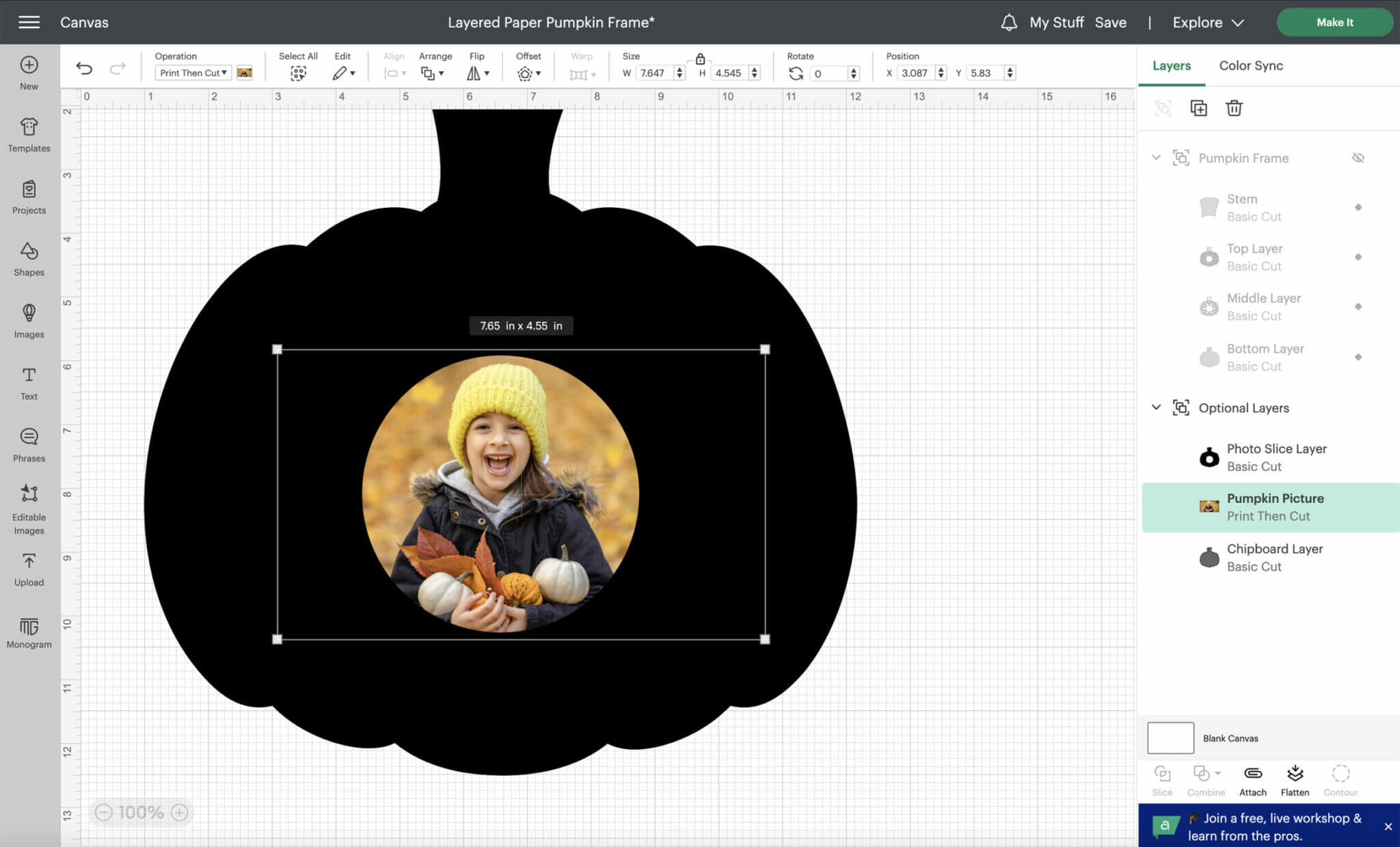 Layered Paper Pumpkin Frame - Crafting Cheerfully