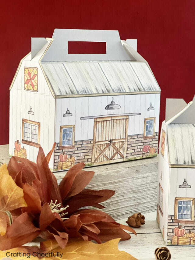Printable Fall Barn Treat Box - Crafting Cheerfully