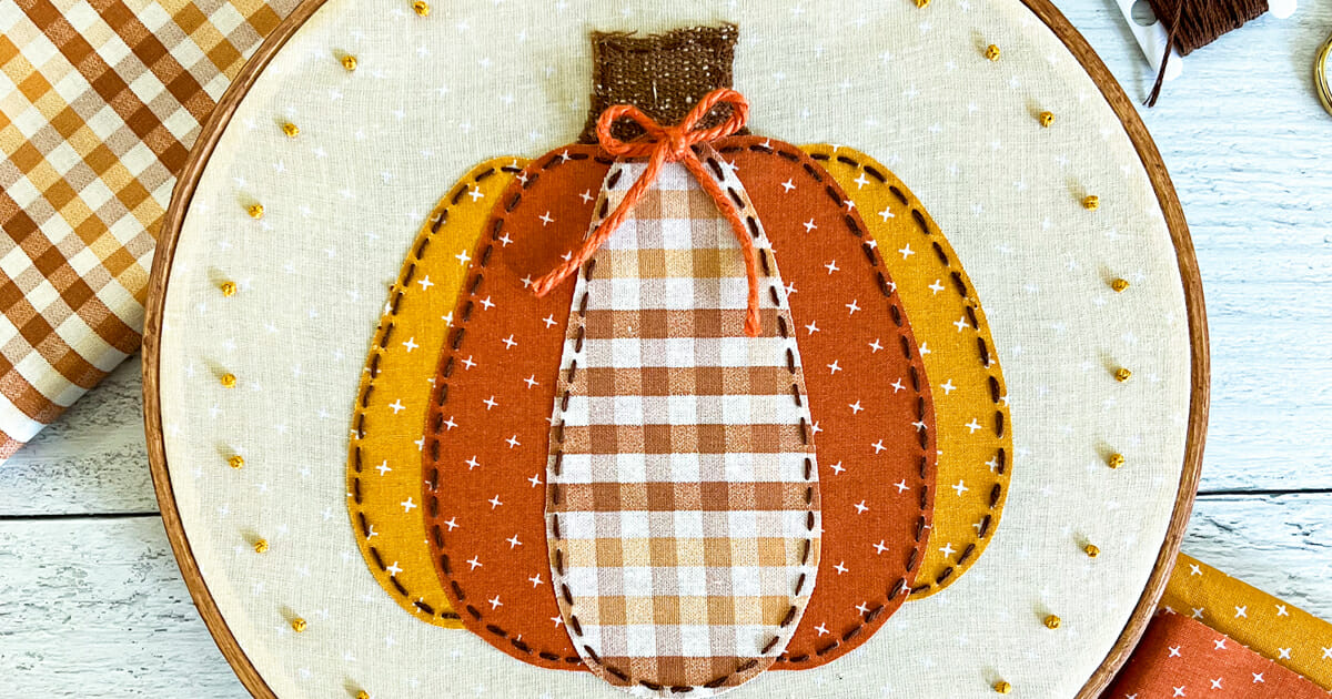 DIY Pumpkin Embroidery Hoop - Crafting Cheerfully