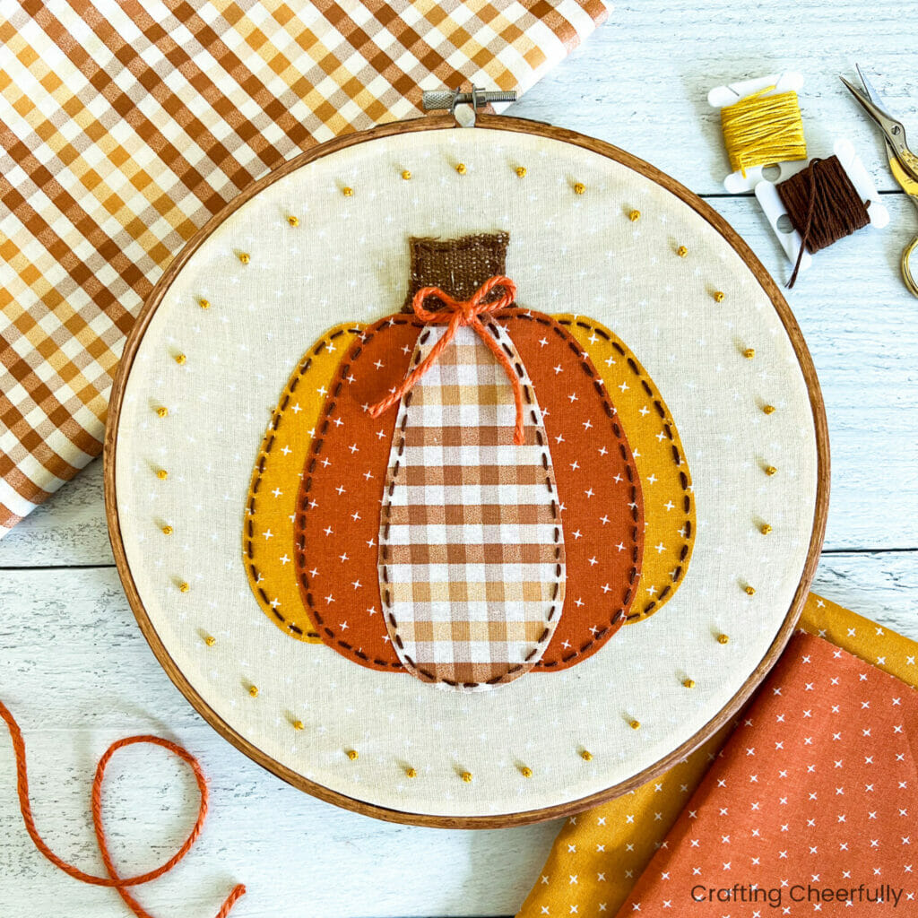 DIY Pumpkin Embroidery Hoop - Crafting Cheerfully
