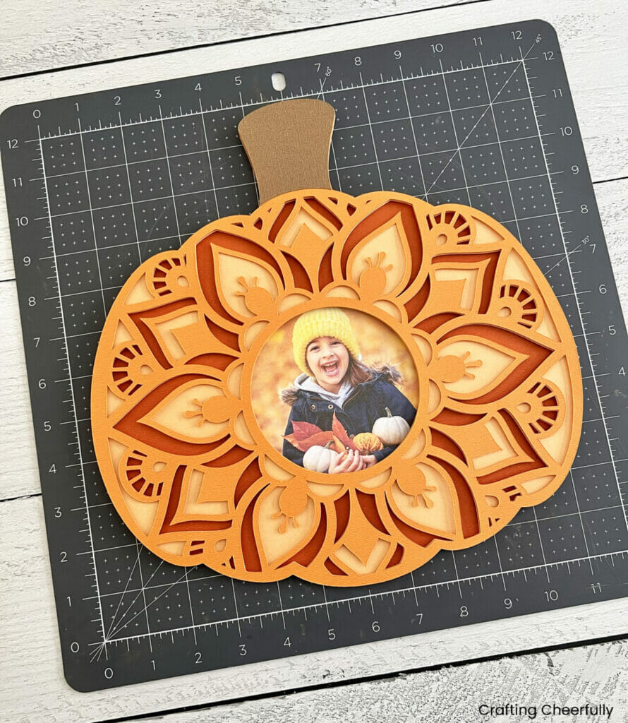 Layered Paper Pumpkin Frame - Crafting Cheerfully