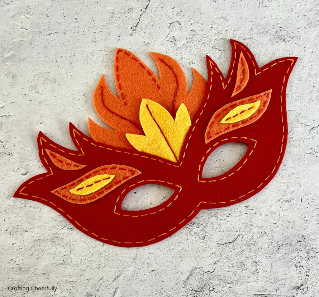 DIY Felt Phoenix Mask - Crafting Cheerfully