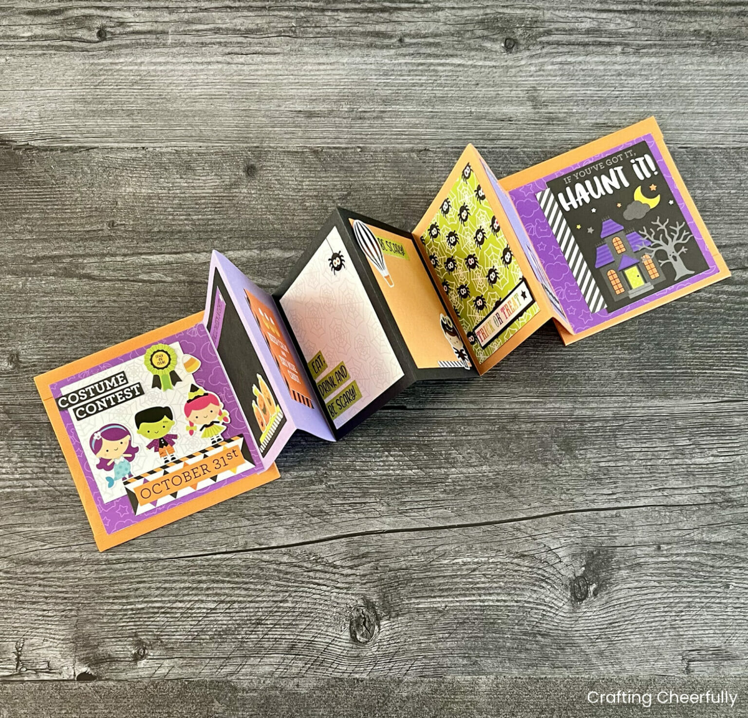 DIY Halloween Accordion Photo Album - Crafting Cheerfully