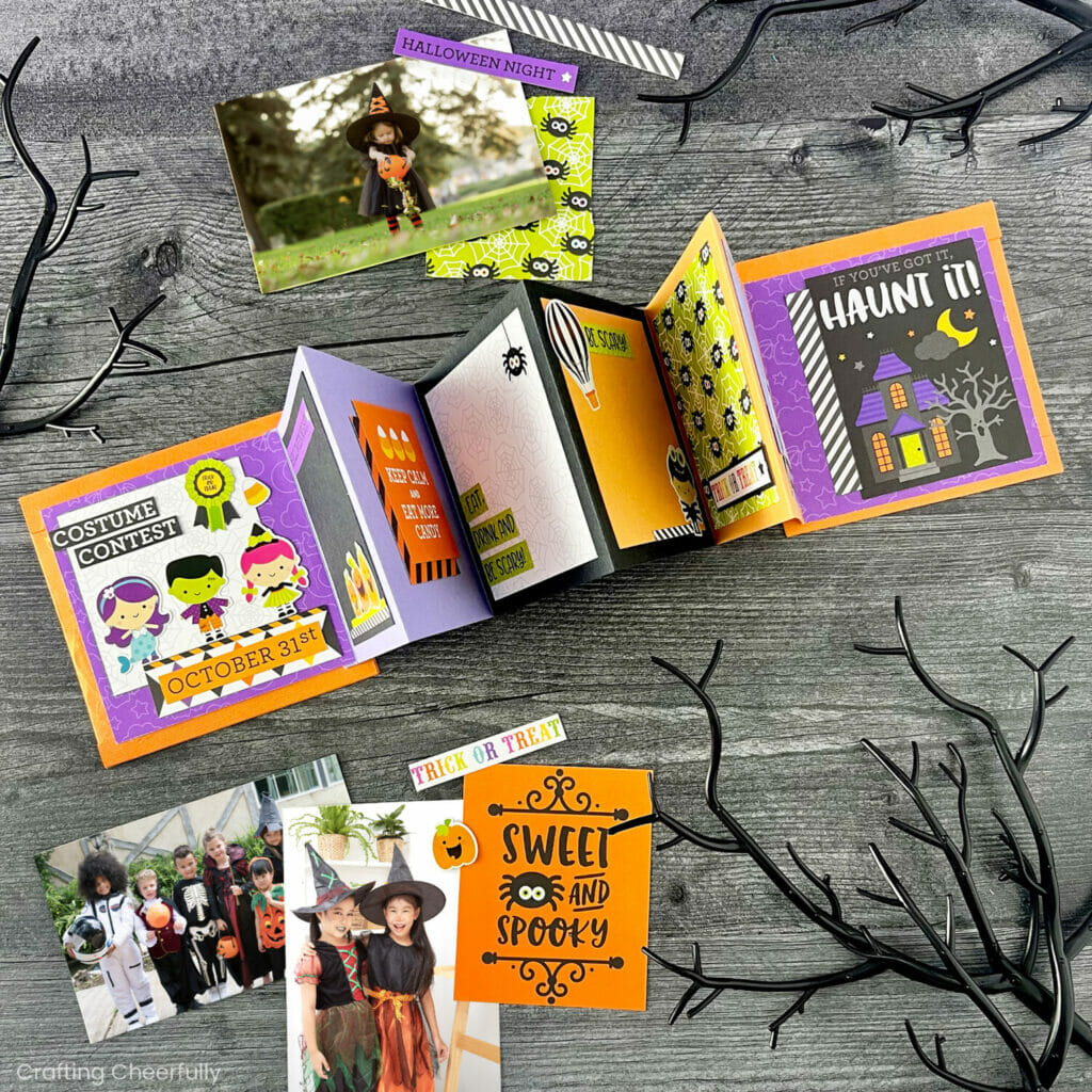 DIY Halloween Accordion Photo Album - Crafting Cheerfully
