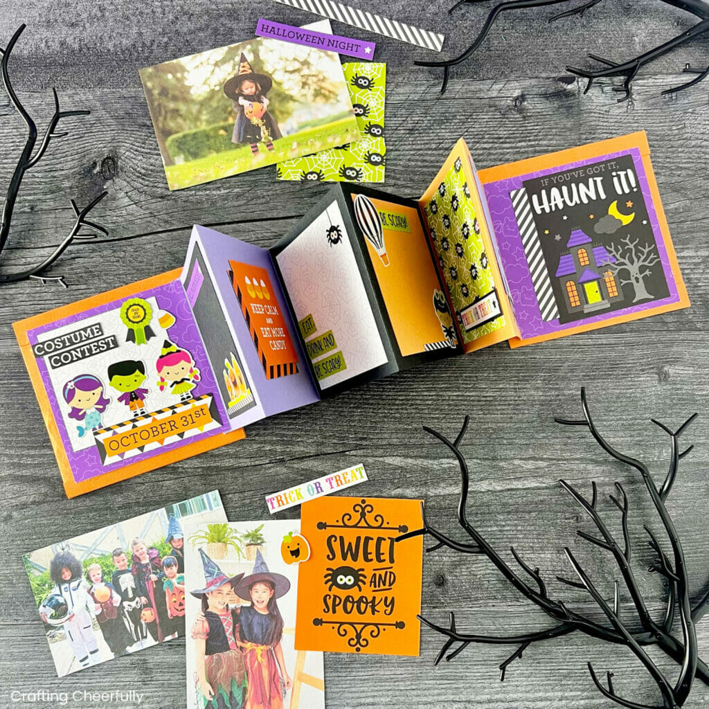 DIY Halloween Accordion Photo Album - Crafting Cheerfully