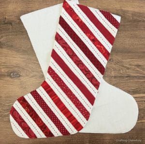 Scrappy Candy Cane Stocking - Crafting Cheerfully
