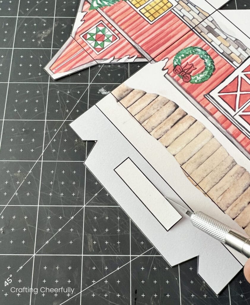Printable Christmas Barn Treat Box - Crafting Cheerfully