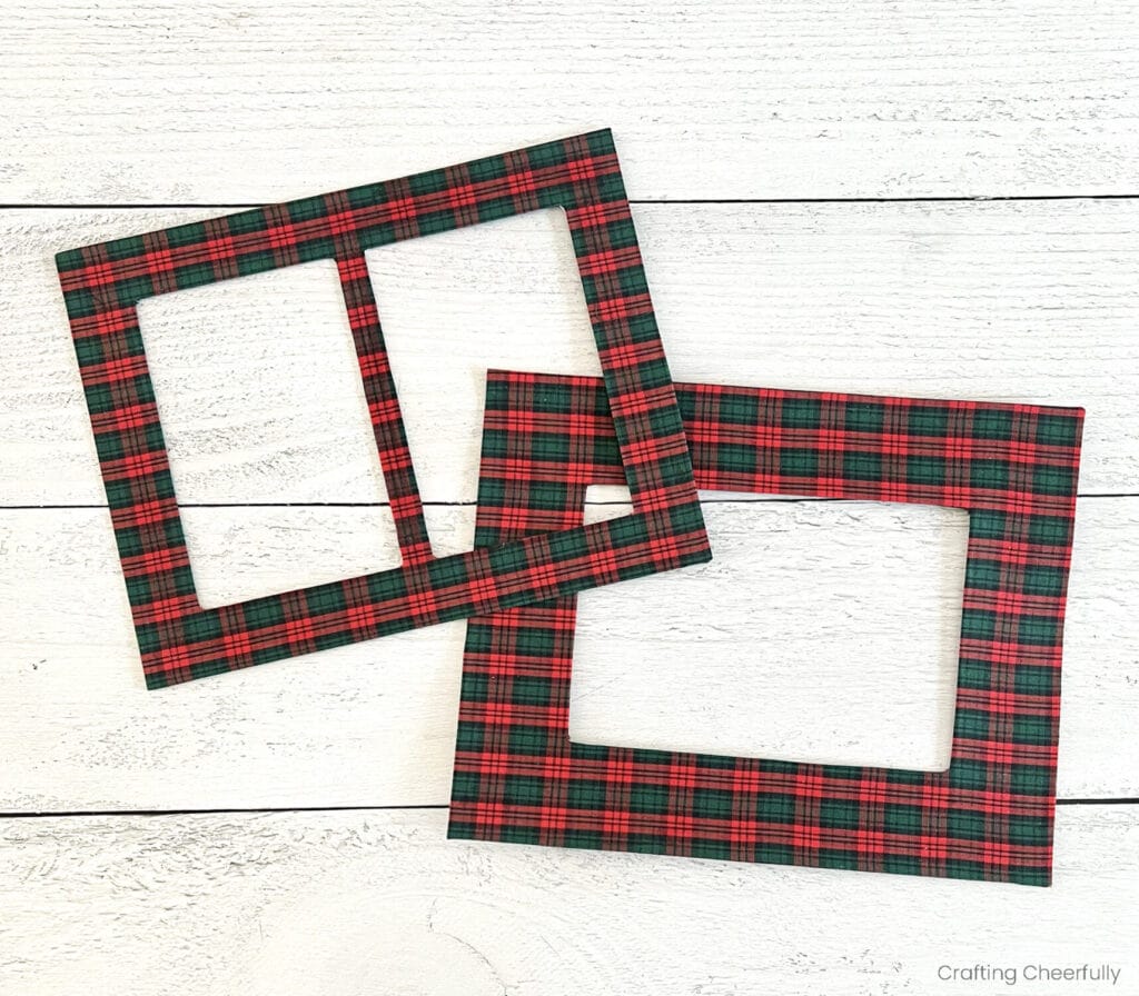 Holiday Frames with DIY Fabric Photo Mats - Crafting Cheerfully