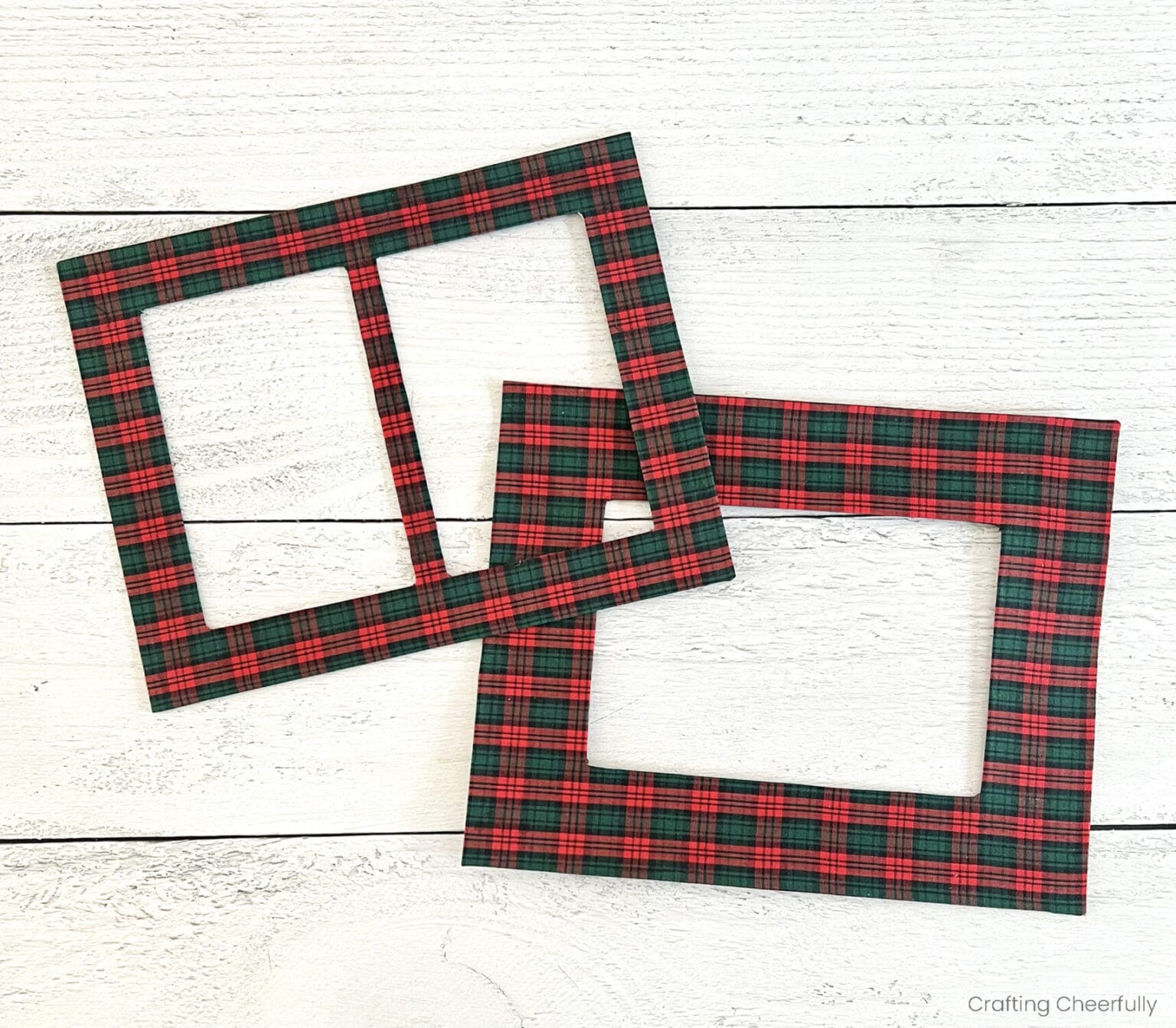 Holiday Frames with DIY Fabric Photo Mats - Crafting Cheerfully
