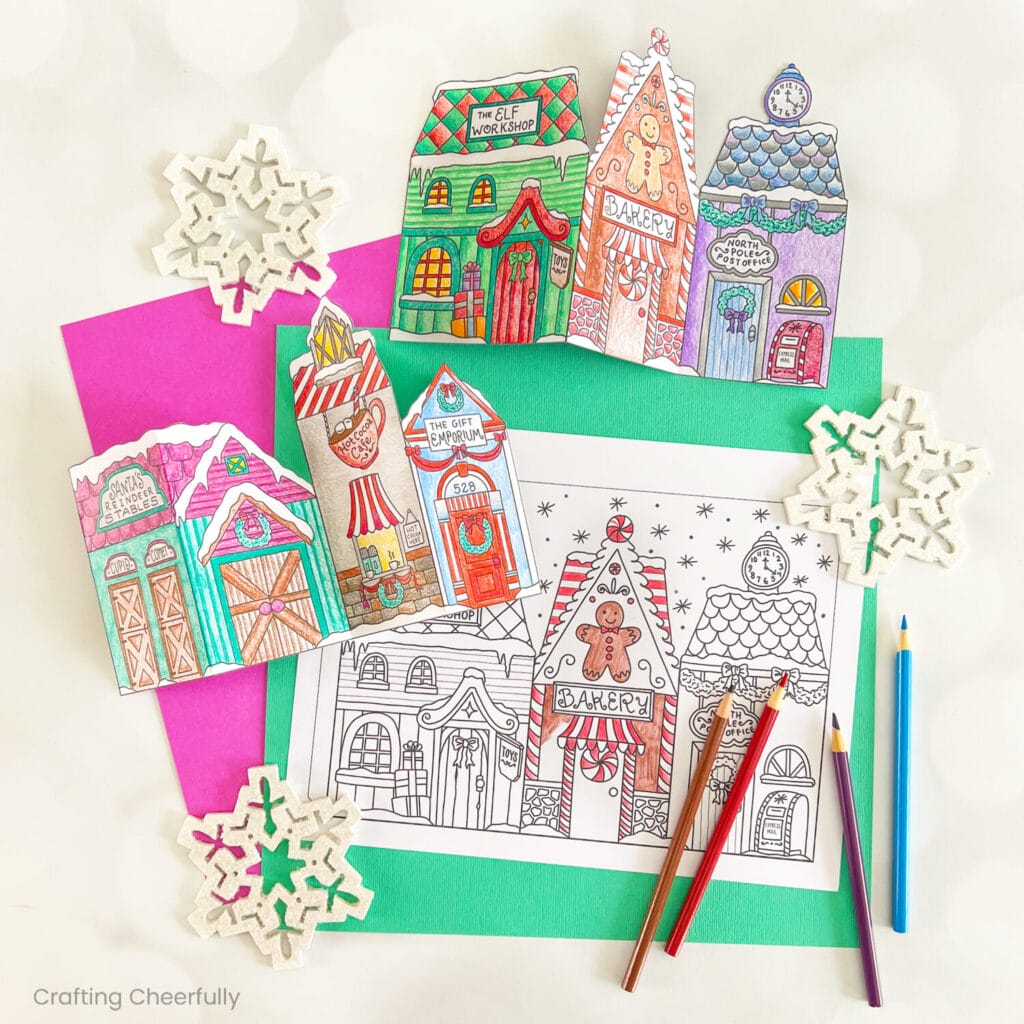 Color-Your-Own Christmas Village - Free Printable Coloring Pages ...