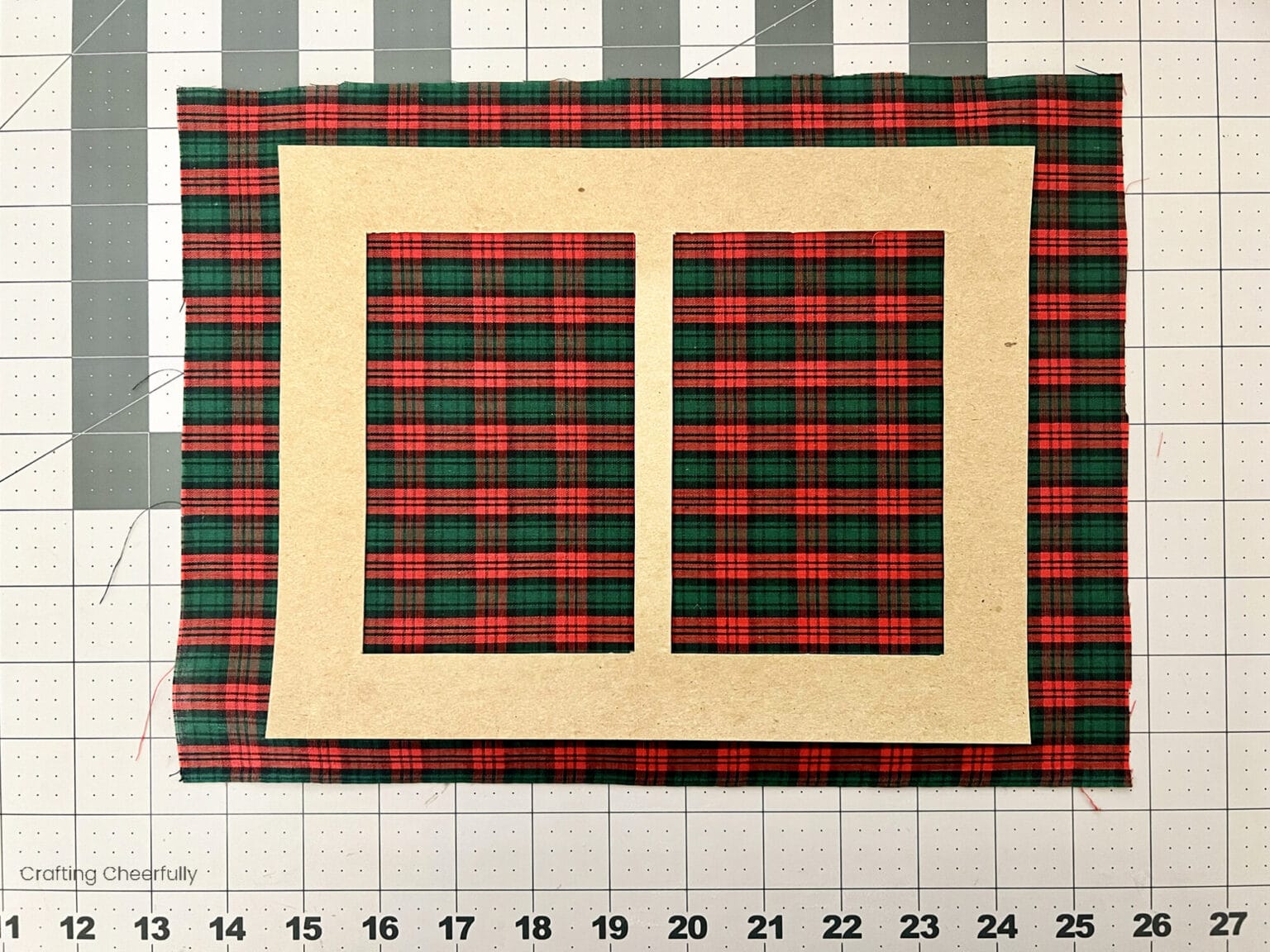 Holiday Frames with DIY Fabric Photo Mats - Crafting Cheerfully