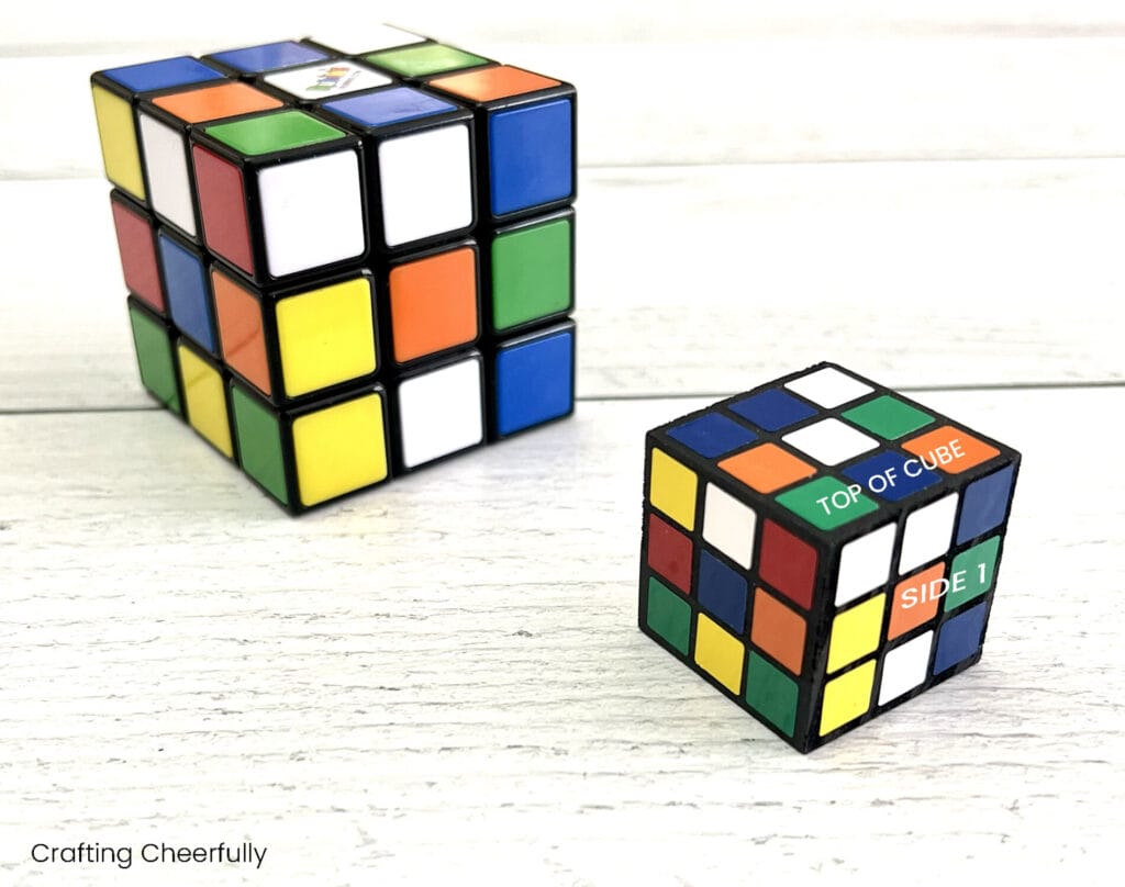 DIY Rubik's Cube Ornament - Crafting Cheerfully