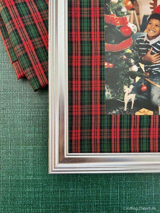 Holiday Frames with DIY Fabric Photo Mats - Crafting Cheerfully