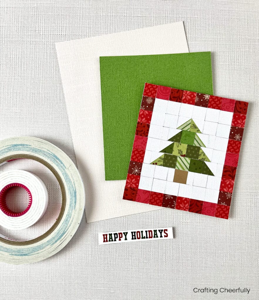 Christmas Tree Quilt Card - Crafting Cheerfully