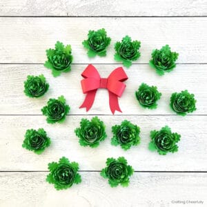 Paper Flower Christmas Wreath Sign - Crafting Cheerfully