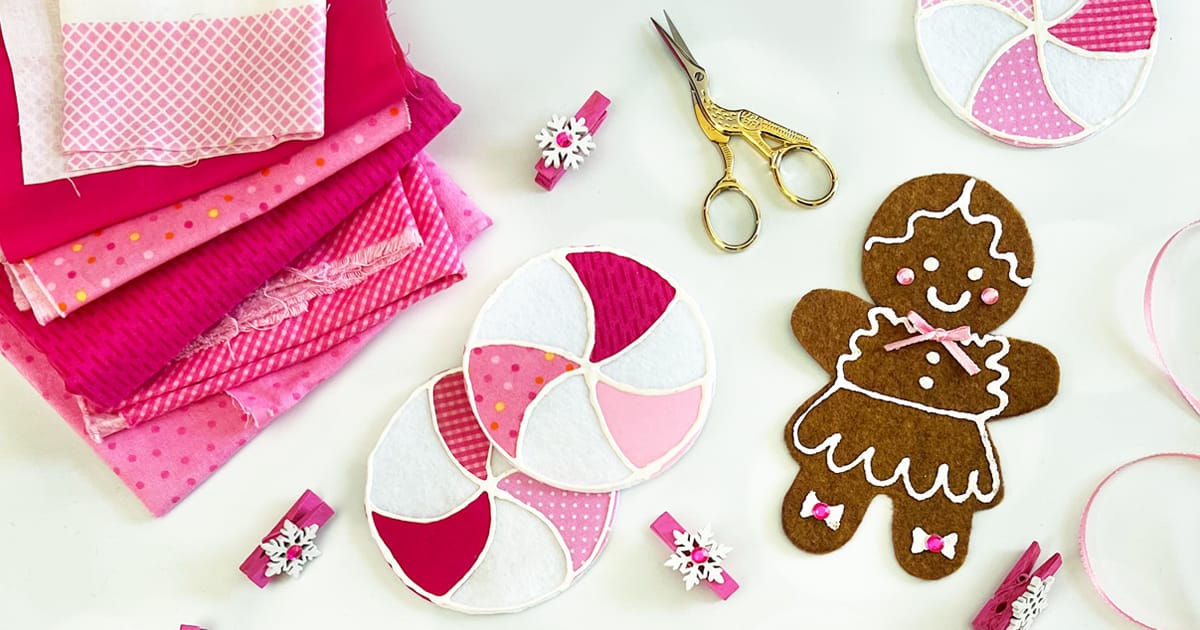 Pink Peppermint Gingerbread Girl Banner - Crafting Cheerfully