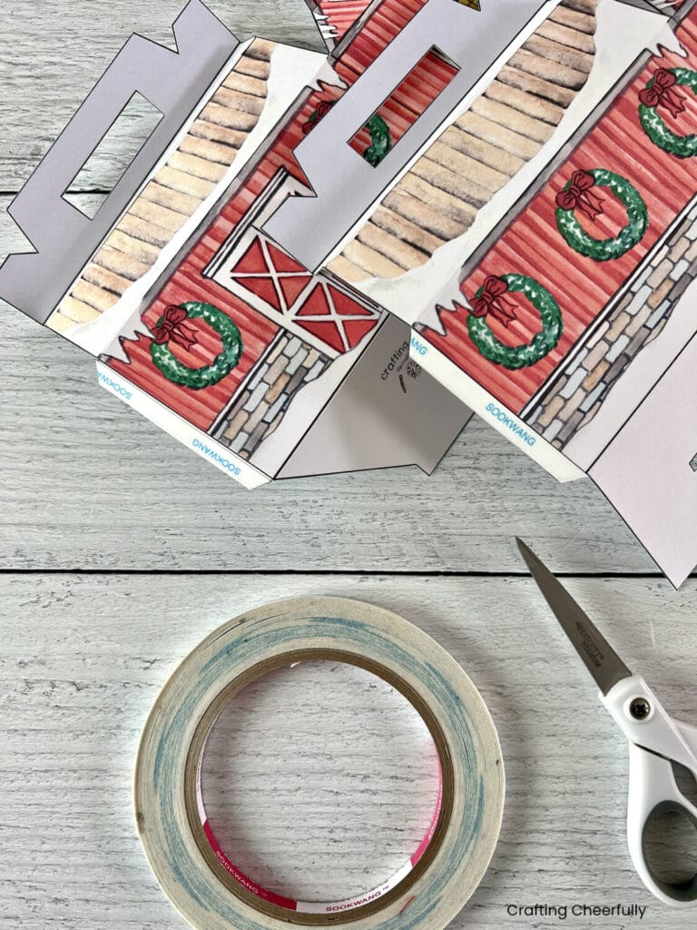 Printable Christmas Barn Treat Box - Crafting Cheerfully