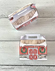 Printable Christmas Barn Treat Box - Crafting Cheerfully
