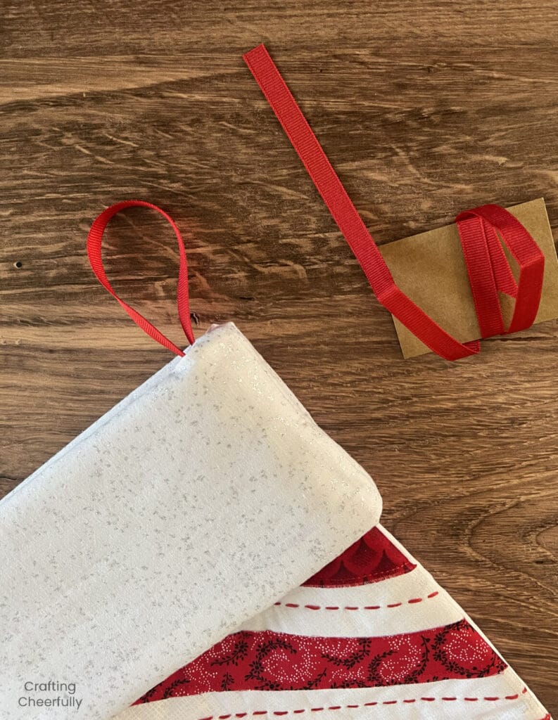 Scrappy Candy Cane Stocking - Crafting Cheerfully