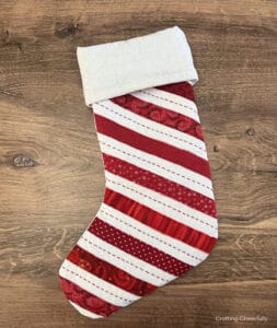 Scrappy Candy Cane Stocking - Crafting Cheerfully