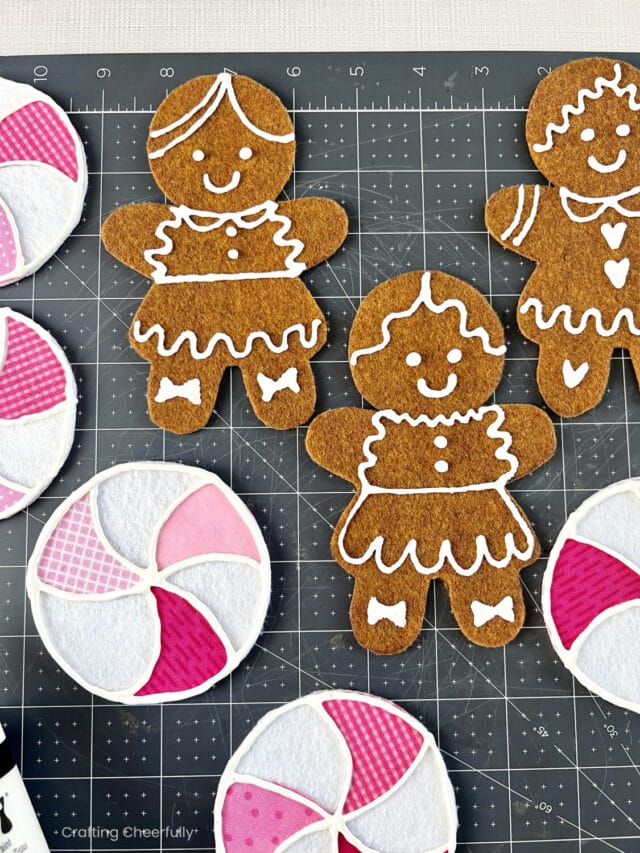 Pink Peppermint Gingerbread Girl Banner - Crafting Cheerfully