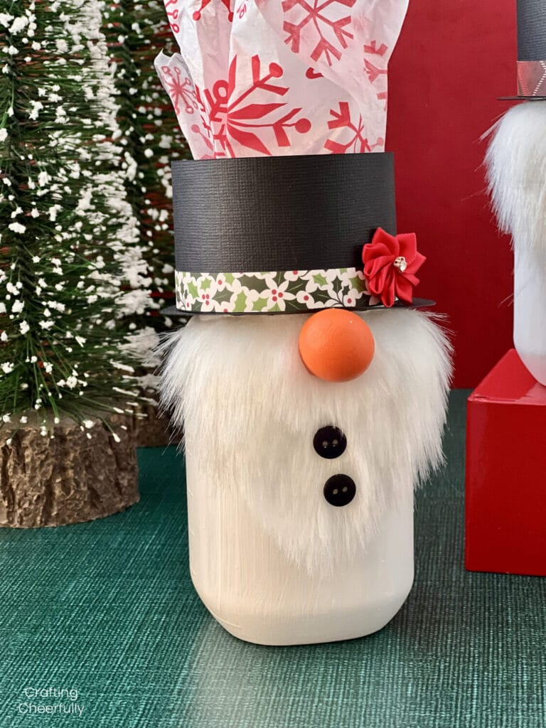 DIY Snowman Gnome Mason Jars - Crafting Cheerfully