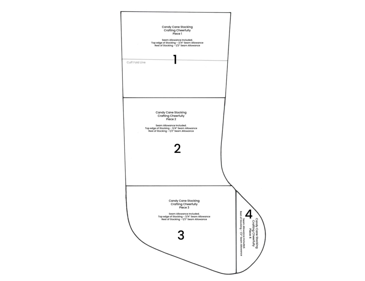 Scrappy Candy Cane Stocking - Crafting Cheerfully