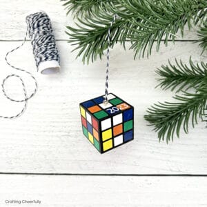 DIY Rubik's Cube Ornament - Crafting Cheerfully