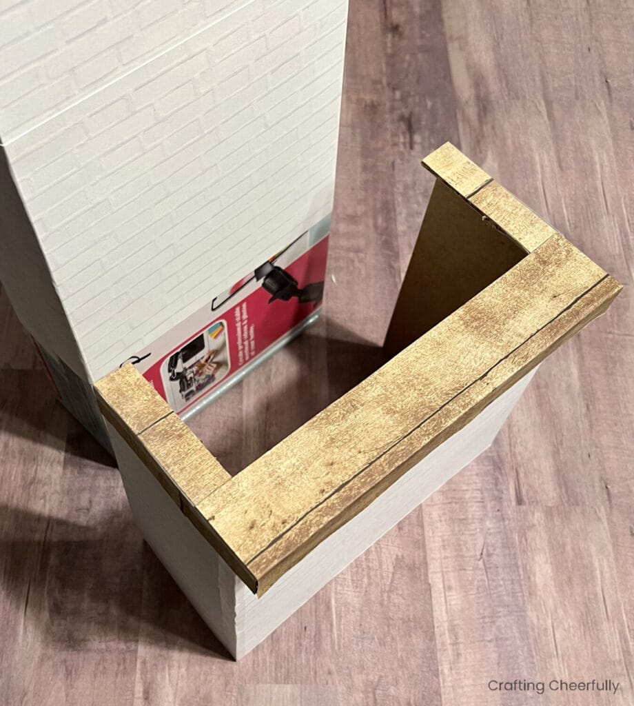 DIY Cardboard Christmas Fireplace for Dolls - Crafting Cheerfully