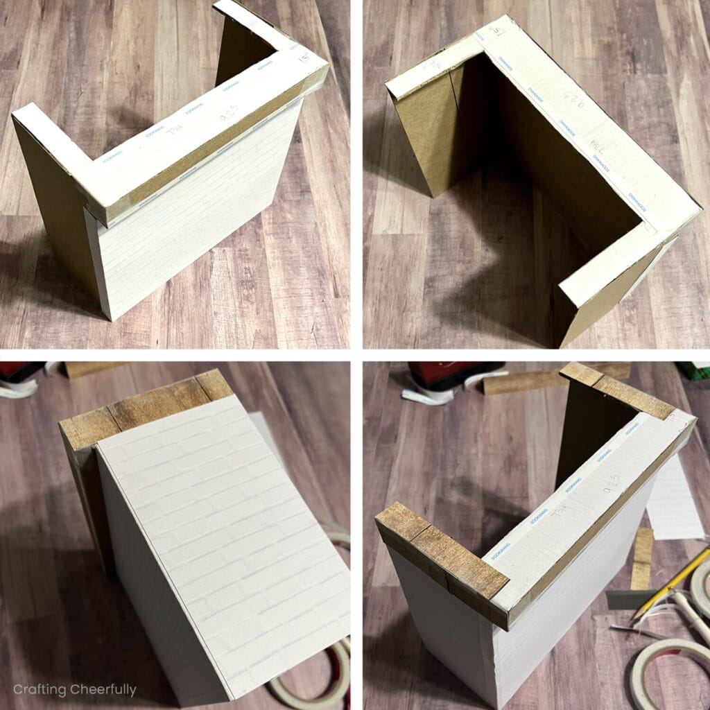 DIY Cardboard Christmas Fireplace for Dolls - Crafting Cheerfully