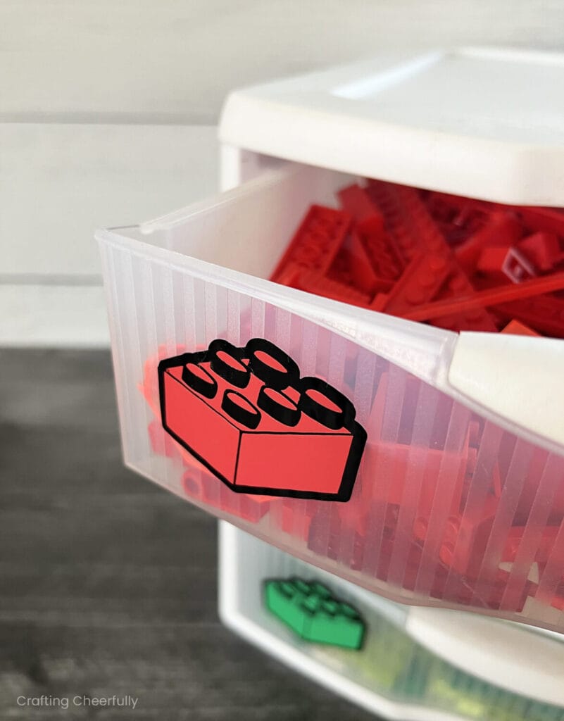 DIY Vinyl Lego Labels - Crafting Cheerfully