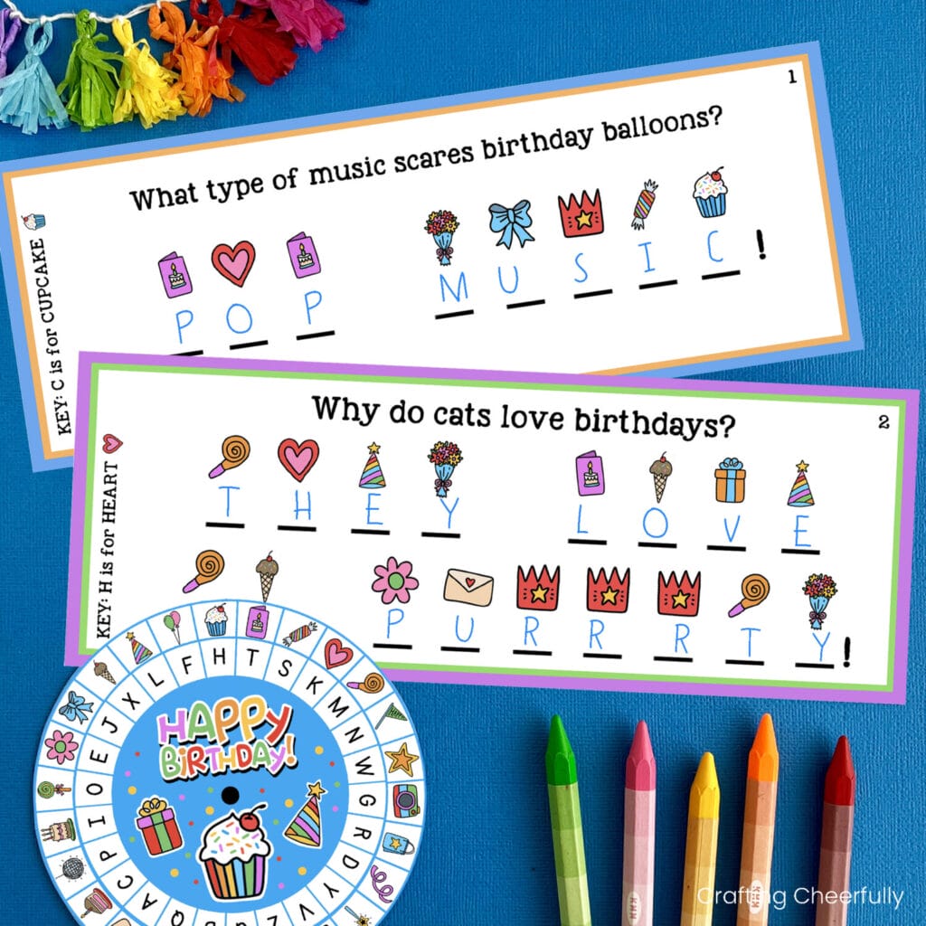 Birthday Decoder Wheel Activity - Crafting Cheerfully