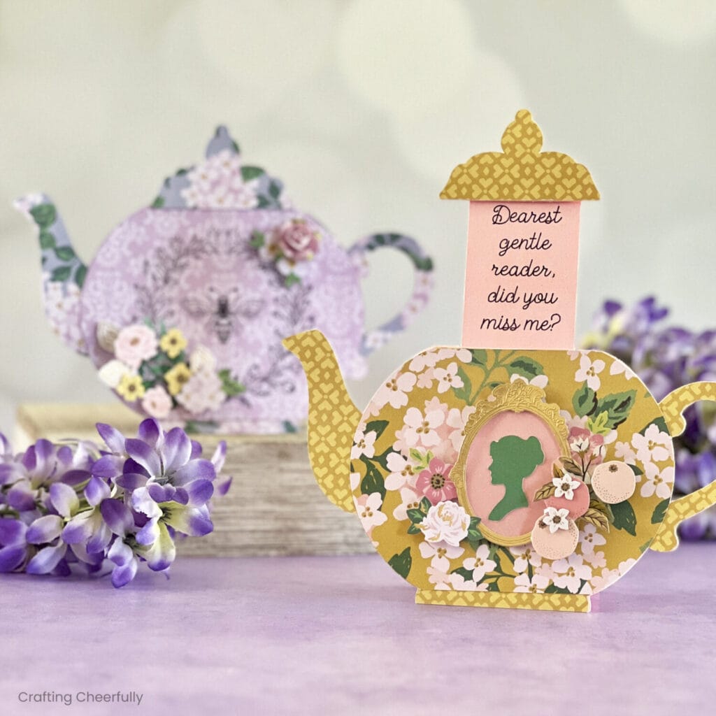 DIY Bridgerton-Inspired Teapot Cards - Crafting Cheerfully