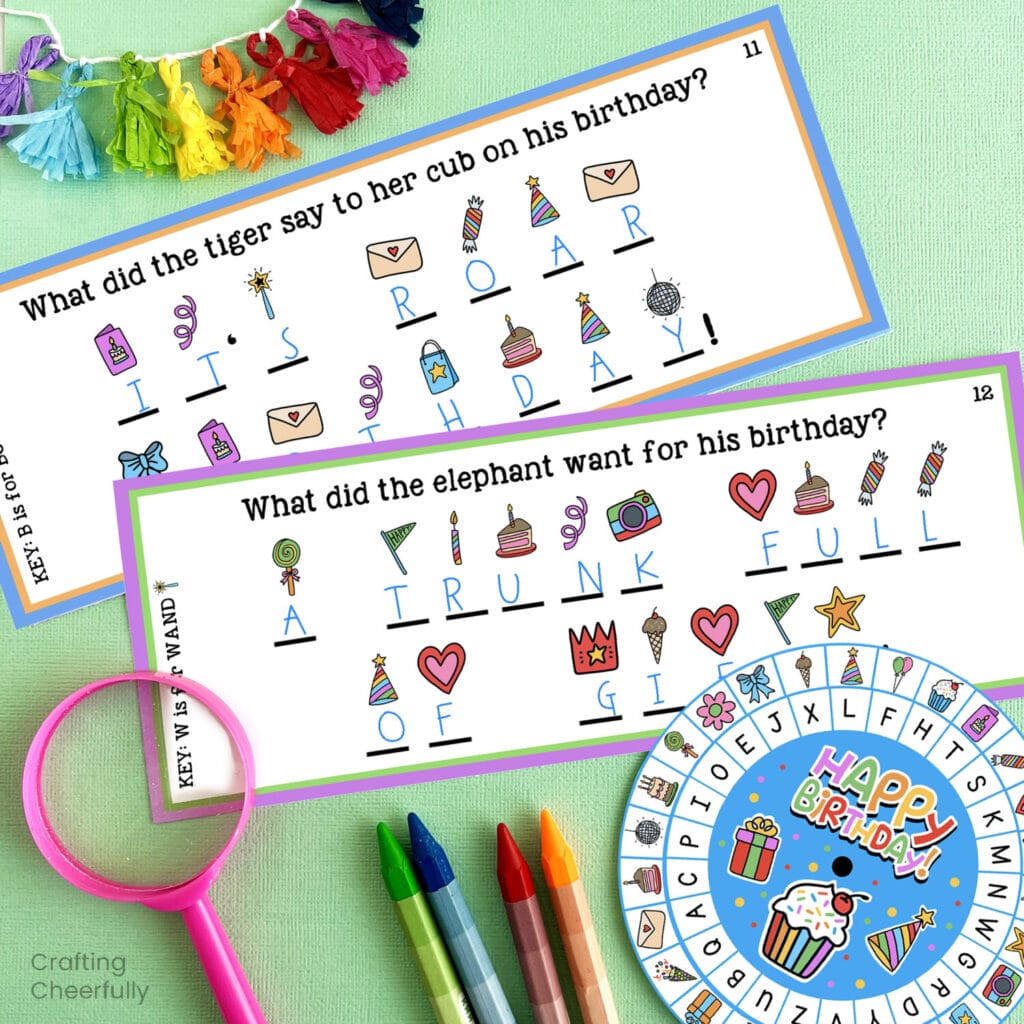 Birthday Decoder Wheel Activity - Crafting Cheerfully