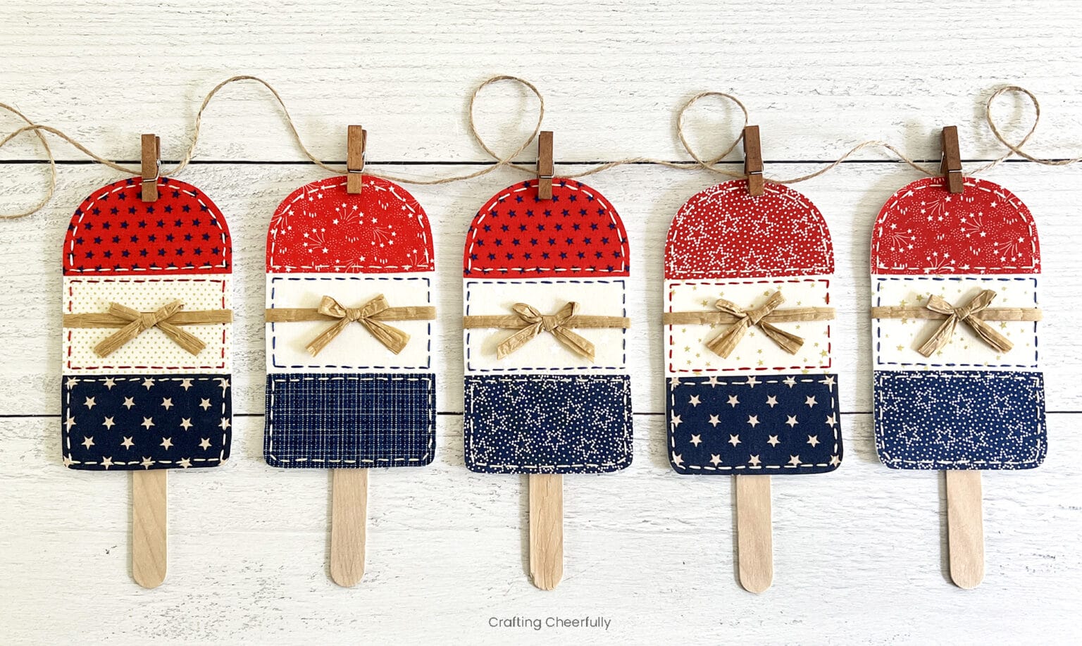 DIY Patriotic Popsicle Banner - Crafting Cheerfully